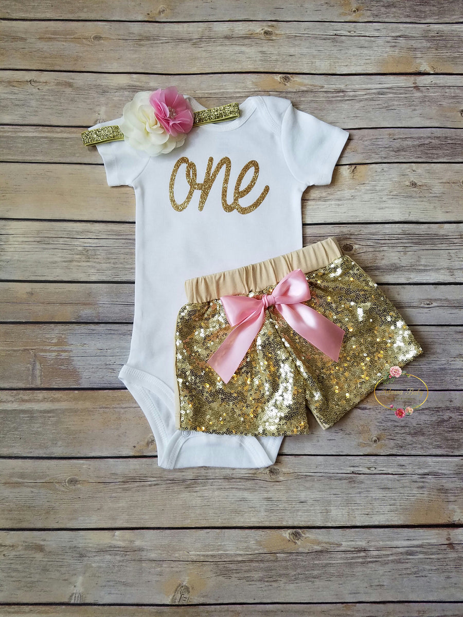 Pink And Gold First Birthday Outfit – Adassa Rose