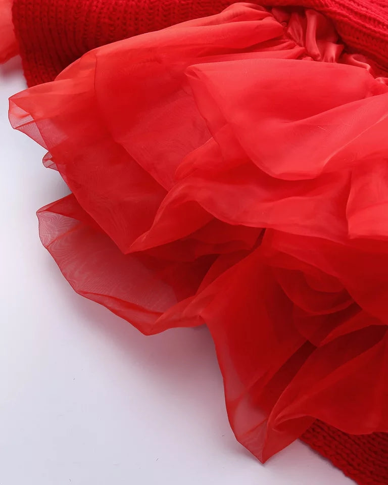 Red Tutu Sweater Dress – Adassa Rose